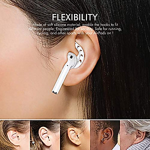 AHASTYLE 3 Pairs AirPods Ear Hooks Cover Silicone Accessories Compatible with Apple AirPods and EarPods Headphones(Milk White)
