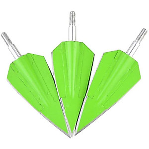 AMEYXGS 150 Grain Broadheads Archery Hunting Arrowheads Metal Arrow Tips Screw-in Arrow Heads with Box for Shooting Practice (Green)