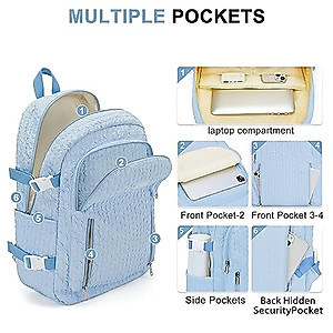 weradar Kawaii Bookbag For Girls Lightweight Carry On Travel Backpack Small Sports Backpack For Women Elementary School Backpack(Blue)