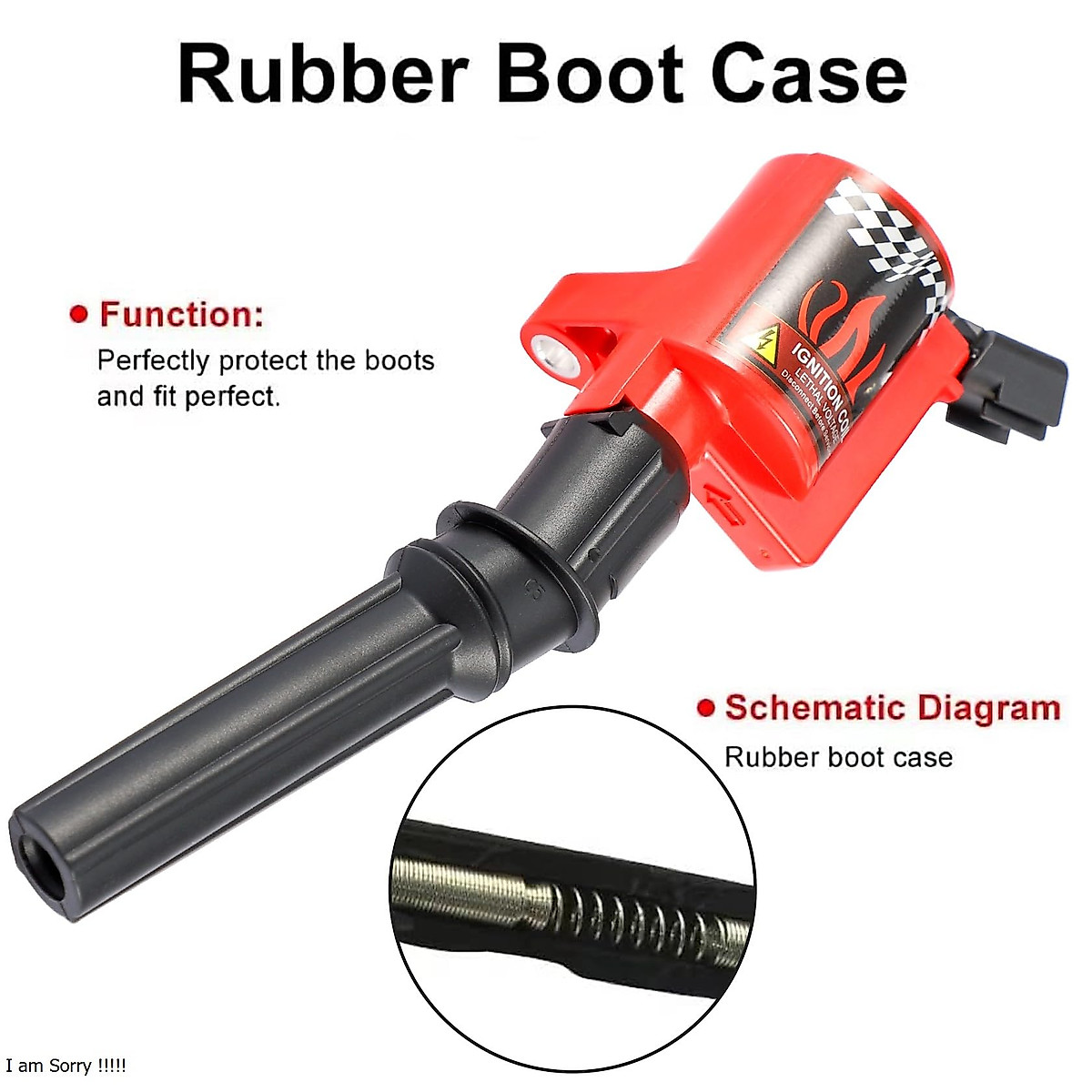 DG508 Ignition Coil Pack Set of 8 Compatible for Ford Lincoln Mercury 4.6L 5.4L V8 etc. (DG508 Coils_8 Packs_Red)