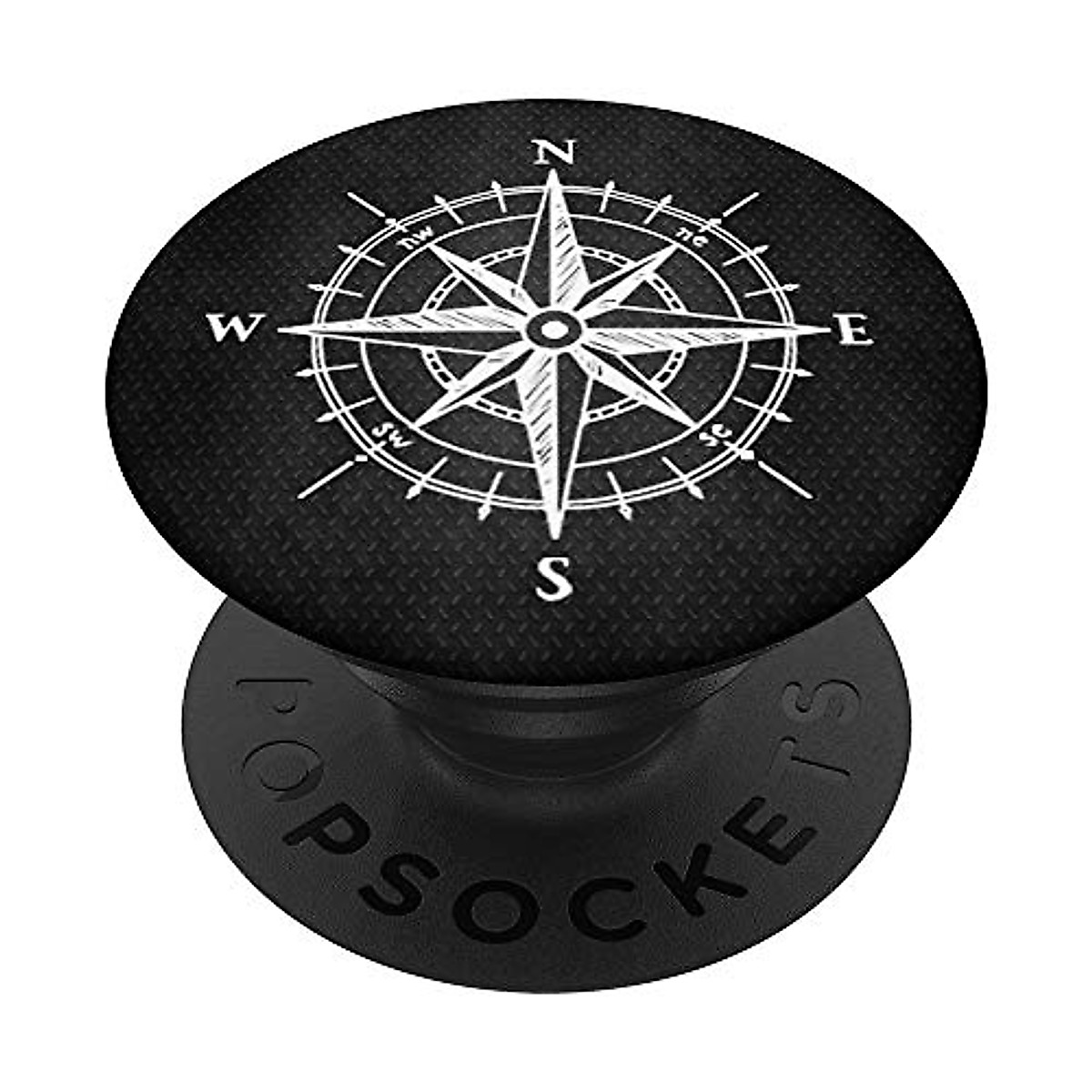 Black White Compass Rose Gift For Hiker And Camper PopSockets PopGrip: Swappable Grip for Phones & Tablets