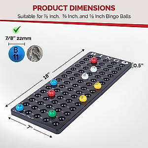 MR CHIPS Bingo Master Board and Easy Read 7/8" Bingo Balls with Fade and Scratch Resistant Large Numbers and Large Letters That Will Never Rub Off