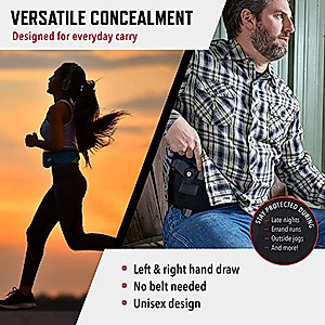 Belly Band Gun Holsters by ComfortTac, Belly Band Pistol Holster for Men & Women by, Belt Fits Smith and Wesson, Ruger, Shield, Glock - Firearm Accessories for Most Pistols and Revolvers