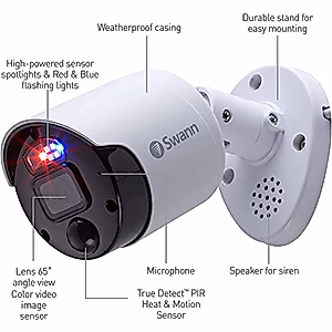 Swann 12MP Security Camera System, 16 Channel NVR with 4TB, 16 IP Cameras Indoor Outdoor Home, 6k Mega HD PoE Wired,Video Analytics, 2-Way Audio, Sirens, Color Night Vision, True Detect, 1690008B8DE