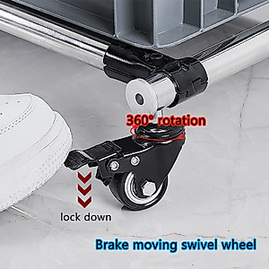 Floor-Standing Broom And Mop Rack Can Be Moved,Adjustable Height, Mop Rack, Tool Rack, Cleaning Tool Cart, Stainless Steel Storage Rack Durable Storage,for Garages, Hotels, Schools, Restaurants, Etc