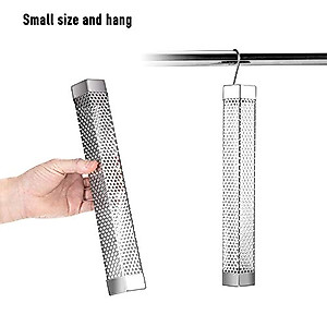 SameTech Pellet Smoker Tube 12’’ Stainless Steel Perforated BBQ Pellet Smoker Tube - 5 Hours of Billowing Cold Smoke for for Any Grill or Smoker, Hot/Cold Smoking (12 Inch)