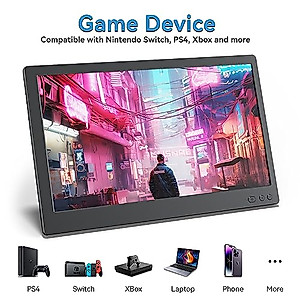 APILDELLA Portable Monitor 12’’ Laptop Monitor Extender USB C HDMI, FHD Travel Monitor Plug&Play Laptop Screen/Smart Cover, External Monitor for Laptop PC Phone Mac Switch Xbox PS4