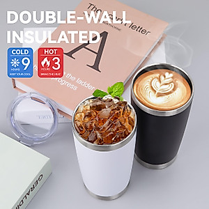 HASLE OUTFITTERS 20oz Stainless Steel Tumblers Bulk, Insulated Travel Cup with Lid, Double Wall Vacuum Coffee Mug for Cold & Hot Drinks 1 Pack, Light Pink