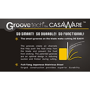 casaWare Groovetech 2-Piece Knife Set (6-Inch Chef and 8-Inch All Purpose Knife)