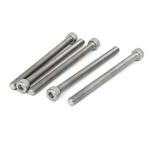 uxcell® M8x110mm Thread 304 Stainless Steel Hex Socket Head Cap Screw Bolt DIN912 5pcs