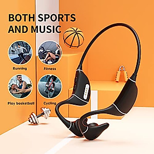 Bone Conduction Headphones Bluetooth 5.2 Wireless Open Ear Earphones IPX8 Waterproof Swimming Headset with MP3 8GB Flash Memory up to 6h Playtime for Swimming Skiing Running Cycling Climbing Black