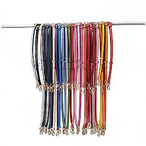 SeptCity Grain Leather Adjustable Shoulder Straps -1.2 CM Width (Brown)