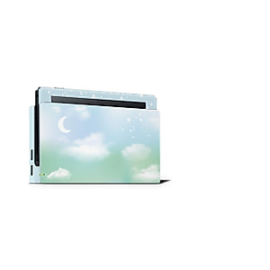 Tacky design Clouds Skin Compatible with Nintendo Switch Skin Decal, Pastel Green Sky Moon Skin Compatible with Nintendo Switch Skin, Vinyl 3m Sticker, Full wrap Cover