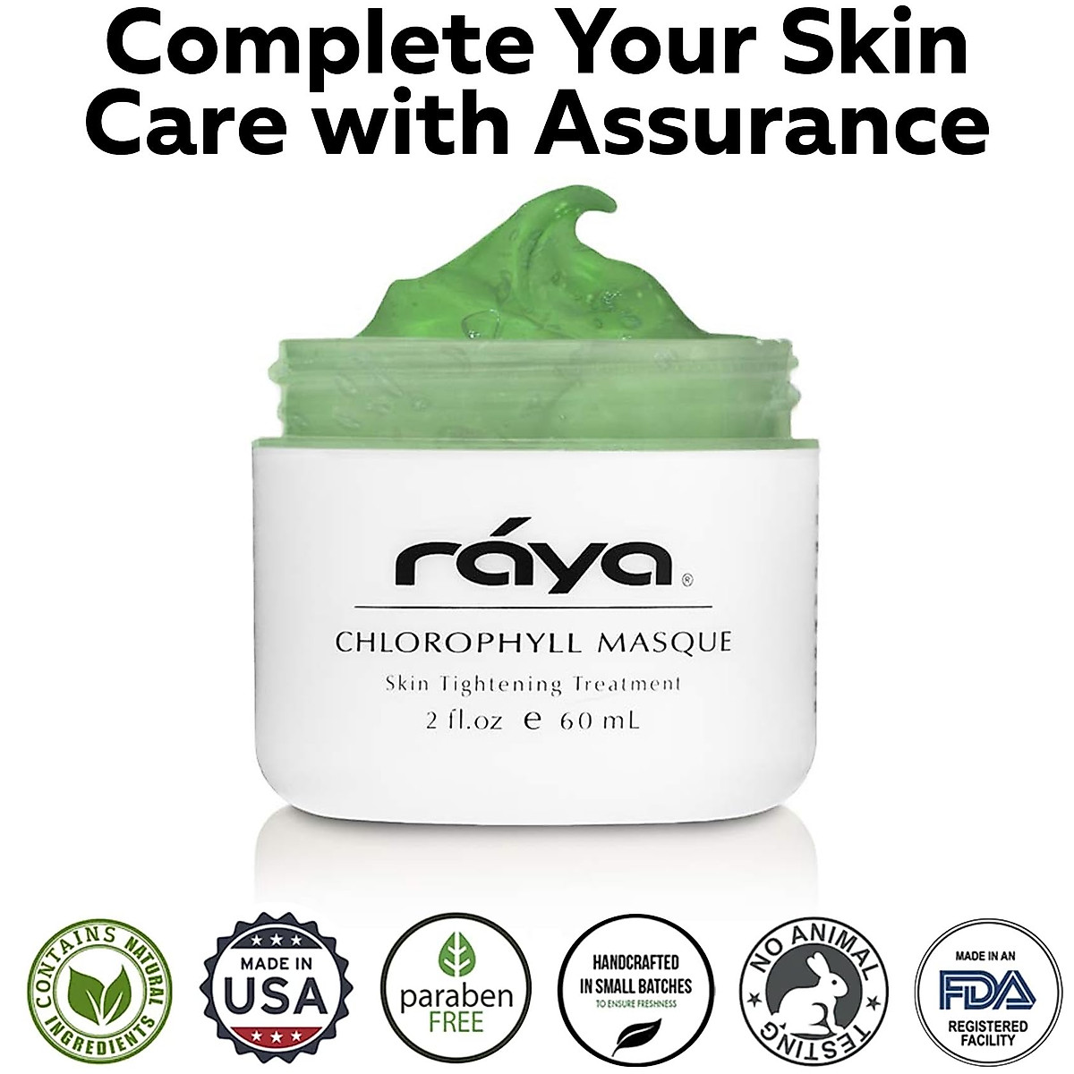Raya Chlorophyll Masque (607) | Tightening Facial Treatment Mask for All Skin | Reduces Fine Lines and Wrinkles | Skin Tightening Mask for Face Skin Care | Face Masks Skincare