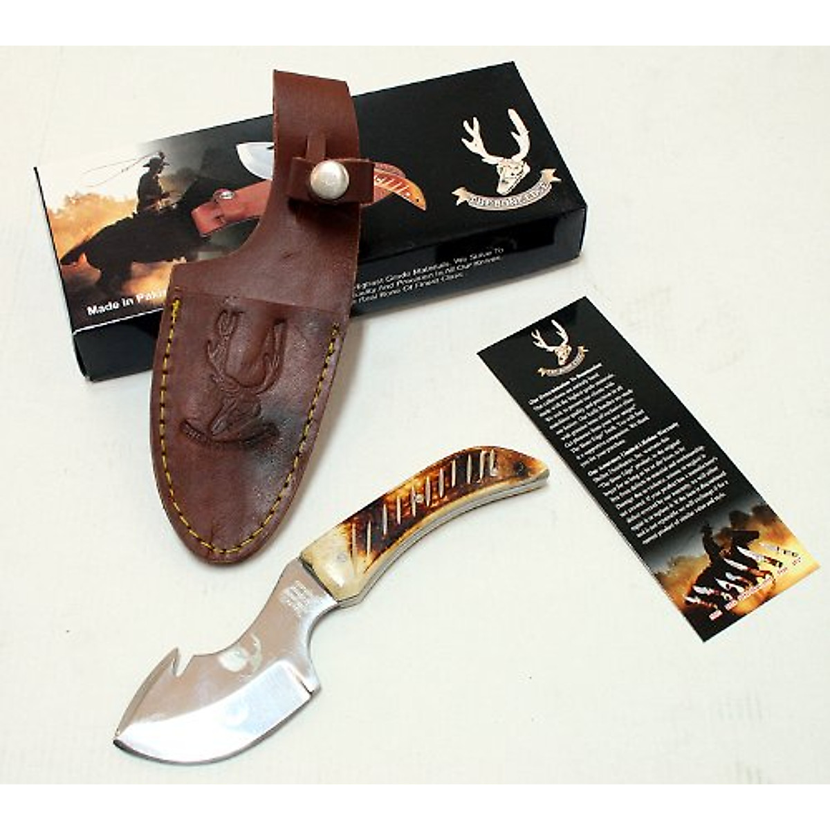 Lastworld 7.5" Skinner Knife Bone Handle Series Sharp Hunting Knife