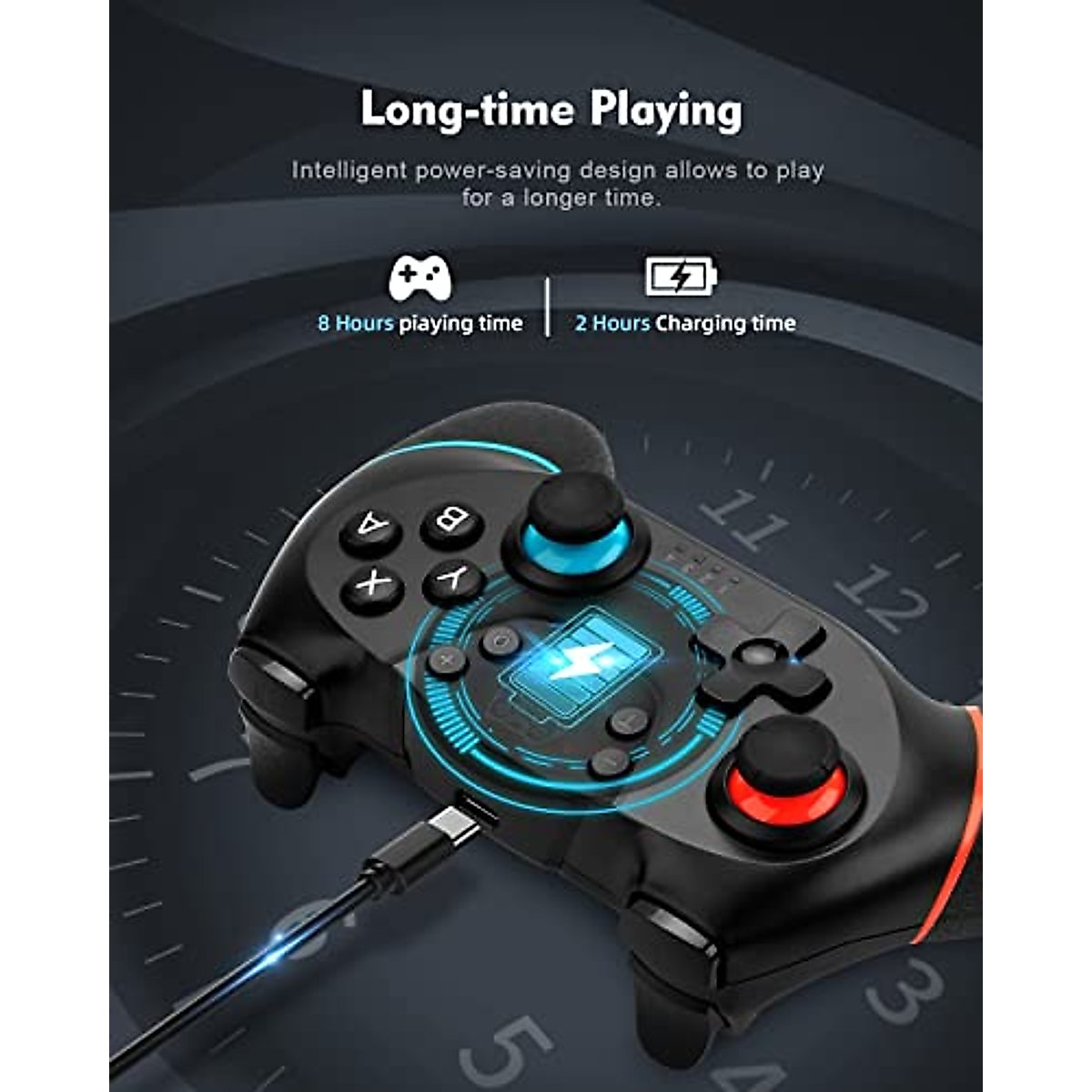 Switch Controller，Pro Controller for Switch/Switch Lite/Switch OLED,NENOTOH Switch Remote Controller Gamepad Joystick, Adjustable Turbo and Dual Vibration，Ergonomic Non-Slip
