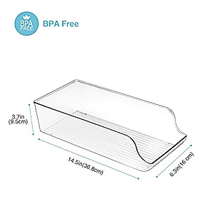 Puricon 2 Pack Skinny Can Drink Dispenser Organizer for Refrigerator, Clear Plastic Tall Skinny Soda Pop Cans Holder Container Storage Bin for Fridge Freezer Pantry Cabinet Kitchen -for Skinny Can