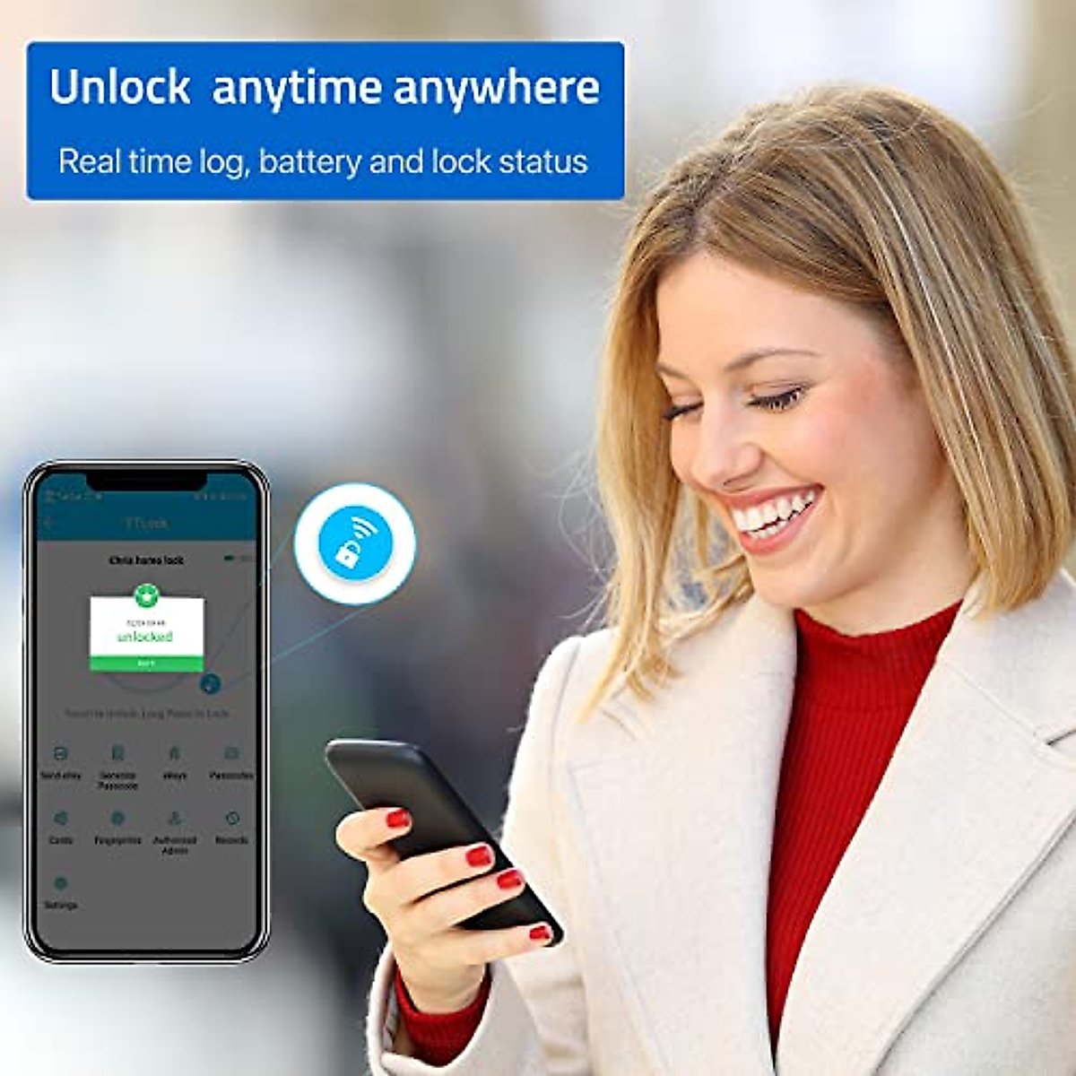 G2 WiFi Gateway for Smart Door Lock, Smart Wi-Fi Gateway with TTLock App Remote Control for Smart Door Deadbolt, Smart Bridging Hub Work with Alexa Google Voice