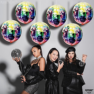 KatchOn, Jumbo Disco Ball Balloons - 22 Inch, Pack of 6 | 70s Party Decorations | Disco Party Decorations, 70s Decorations for Party | 80's party decorations | Disco Balloons, 90s party decorations
