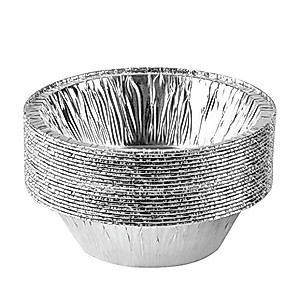 PLASTICPRO 6'' Inch Round Tin Foil Cake Pans Disposable Aluminum, Freezer & Oven Safe - For Baking, Cooking, Storage, Roasting, & Reheating, Pack of 20