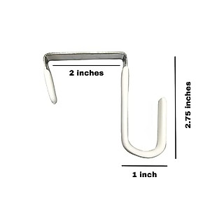 Evelots Over The Door Hooks for Wide Doors, 4 Pack Heavy Duty White Rubber Coated Metal Door Hanger Hook for Hanging Clothes, Towels, Coats, Hats in Bathroom, Bedroom, or Office