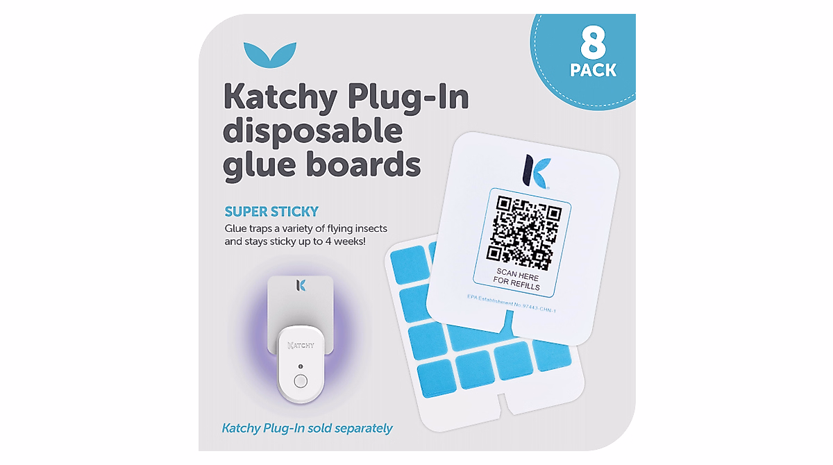 Katchy Plug-in Glue Board Refills (8 Pack) for a Buzz-Free Home