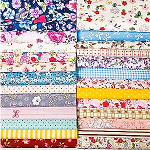 Quilting Fabric, Misscrafts Cotton Craft Fabric Bundle Squares Patchwork Pre-Cut Quilt Squares for DIY Sewing Scrapbooking Quilting Dot Pattern (50PCS 20X20cm)