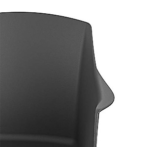 CosmoLiving by Cosmopolitan , Camelo Collection, Indoor/Outdoor Resin, 2-Pack, Black Dining Chairs, Contoured Back