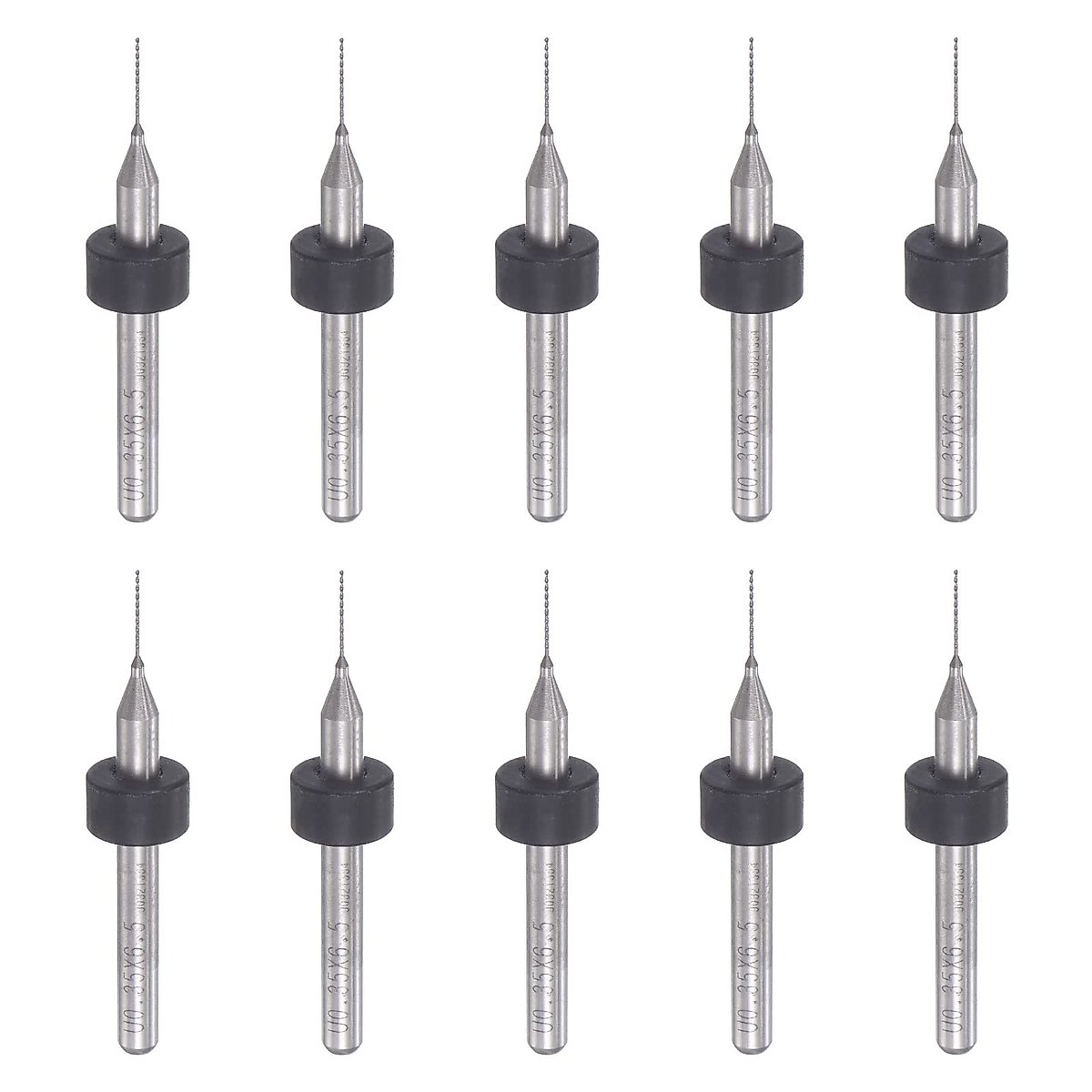 uxcell Micro PCB Drill Bit Set, 1/8" Shank 0.35mm Solid Tungsten Carbide CNC Engraving Print Circuit Board Drill Bits Rotary Tool 10pcs