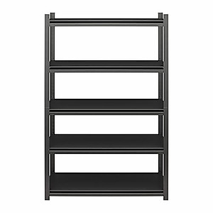 IKGH 5-Shelf Toolless Steel Garage Storage Shelving, 72" H x 48" W x 24" D, 4,000lb Capacity, Pewter Gray with Black Shelves