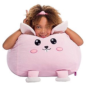 Posh Creations Large Bean Bag Soft Cozy Animal Chair for Bedrooms, Kids Lounger, Medium, Bunny - Tie Dye