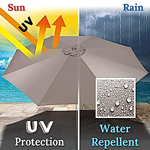 BenefitUsa Umbrella Cover Canopy 13ft 8 Rib Patio Replacement Top Outdoor-taupe