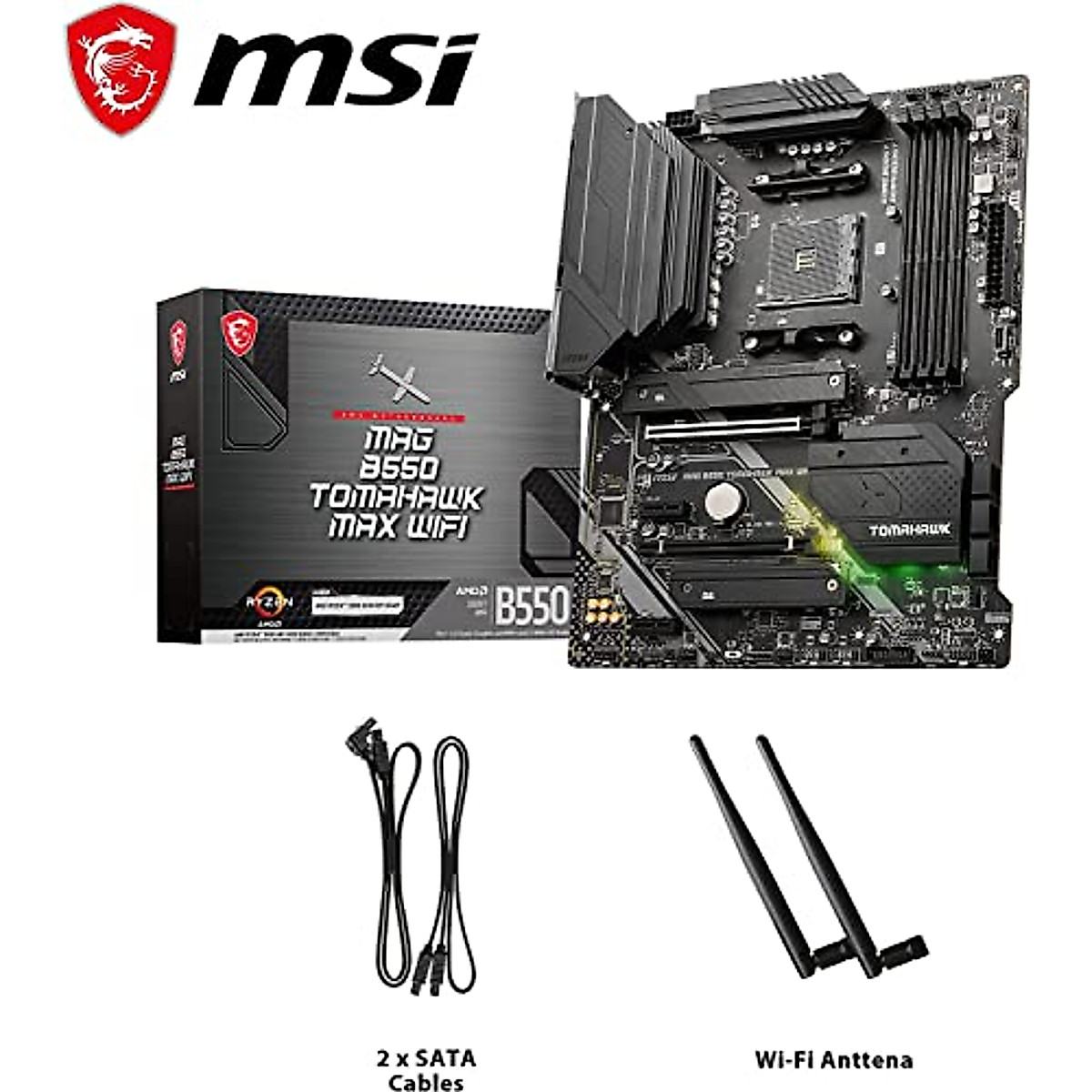 Micro Center AMD Ryzen 5 5600X Desktop Processor 6-core Bundle with MSI MAG B550 Tomahawk MAX WiFi Motherboard and PowerSpec 750W 80+ Gold Fully Modular PSU