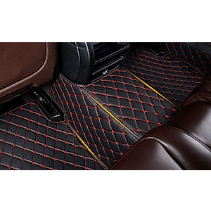 Muchkey car Floor Mats fit for 95% Custom Style Luxury Leather All Weather Protection Floor Liners Full car Floor Mats red