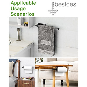 Adjustable Self-Adhesive Paper Towel Holder Under Cabinet, Under Counter Paper Towel Holder Wall Mount for Kitchen Bathroom Organization Storage, Adhesive and Screws, Extendable 7.5" to 14"