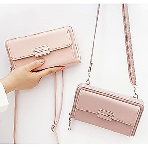 MODENCOOK Anti RFID Theft Large Capacity Crossbody Cell Phone Bag,Leather Wallet,Women Fashion Bag for 6.5 in Phone (Green)