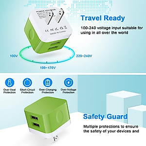 Wall Charger Block, USB Wall Charger for iPhone 15 Pro Max 14 13 12 11 8,Dual USB Fast Charger for Samsung Galaxy A14 5G A54 5G A53 A13 A24 A03s A23 Z Flip 5 Fold 5 S23 Ultra S22 S21 S20,Pixel 7a