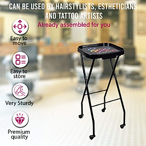 Framar Premium Salon Folding Trolley - Salon Trolley, Salon Tray, Salon Cart Folds up for Easy Storage