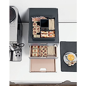 Durable Desktop Drawer Caddy, Oranizing Small Office Supplies Within 13" w x 9.5" d x 1.9" h, Transparent (338419)