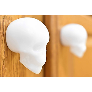 White Skull Door Knobs Drawer Knobs (Set of 2)