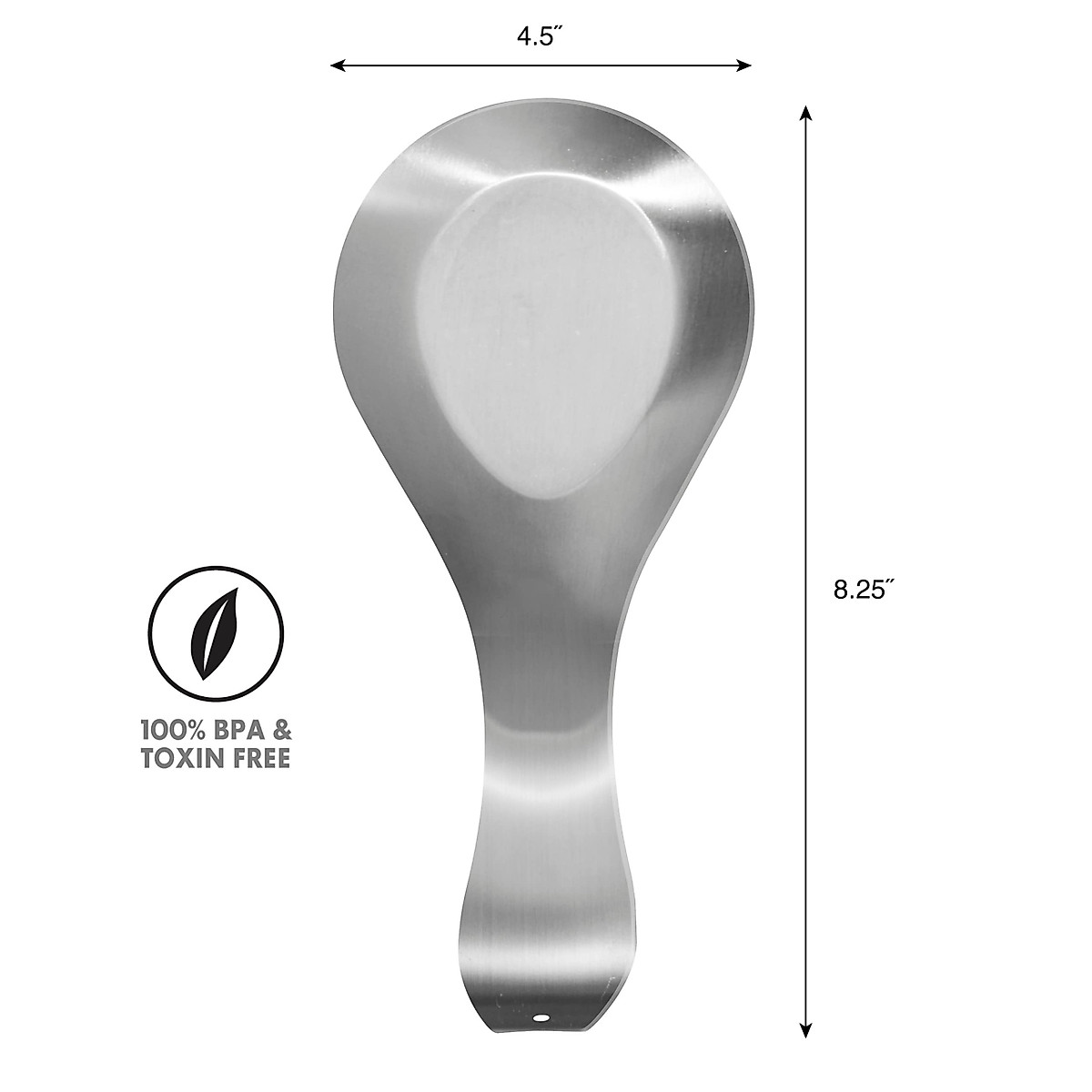 Oggi Stainless Steel Spoon Rest, 8.25 inch by 4.5 inch (7048.)