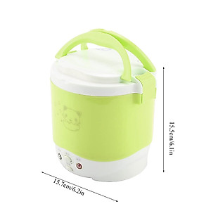 TOPINCN 12V Car Rice Cooker, Portable Mini Rice Cooker 2 Cup Uncooked, 1L Small Electric Rice Cooker and Steamer, Travel Rice Cooker for 2 People, for RV, Truck, Camp Trip,