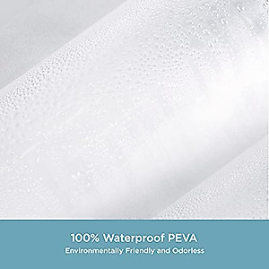 Kenney Lightweight 3 Gauge Waterproof PEVA Shower Curtain Liner with Durable Eyelet Hang Holes and Weighted Magnetic Hem for Bathroom, 70" W x 72" H, Clear
