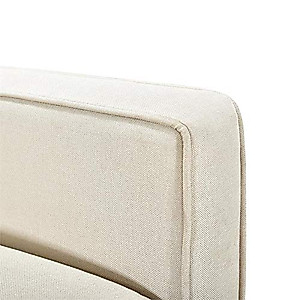 Home Fare Mid Century Upholstered Bench with Storage - Cream Fabric