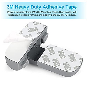 CLYMENE Refrigerator Fridge Freezer Door Lock for Kids, Child Proof Refrigerator Latch Lock to Keep Door Closed, No Tools Required and Easy Installation (Grey)