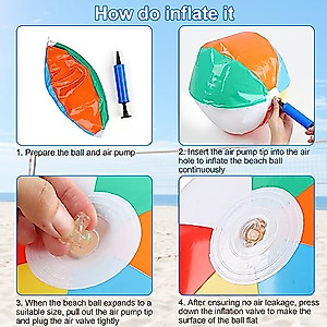 REGUICORP 2 Pack Beach Balls, 20 Inch Beach Balls for Kids, Rainbow Color Pool Toys Pool Balls for Swimming Pool, Beach Toys Inflatable Ball for Summer Parties and Water Games