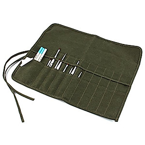 Yosoo Artist Draw Pen Watercolor Draw Pen 17''x14'' Roll Up Canvas Oil Paint Brush Bag Cases 22 Slots Holder
