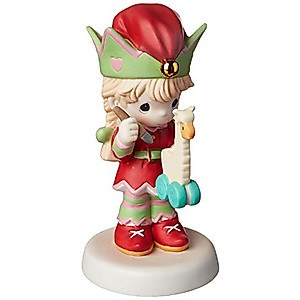 Precious Moments Paint Your Christmas with Love 4th Annual Elf Bisque Porcelain 191021 Figurine, One Size, Multi