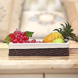 YRJJ Paper Rope Woven Storage Baskets, Delicate Storage Box for Shelves/Bathroom/Kitchen/Living Room/Office Desk/Bedroom. (Cube-Brown)