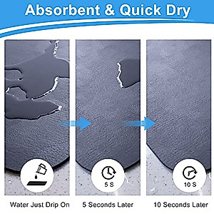 Coffee Mat Hide Stain Rubber ,Coffee Maker Mat for Countertops, Absorbent Coffee Bar Mat for Kitchen Counter,Coffee Bar Accessories Under Appliance Mats,Drying Mat for Kitchen Counter Gray (16*24 IN)